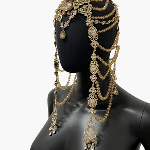 Gold Bridal Headpiece~gold Crystal Hat~bridal Headpiece~crystal ...