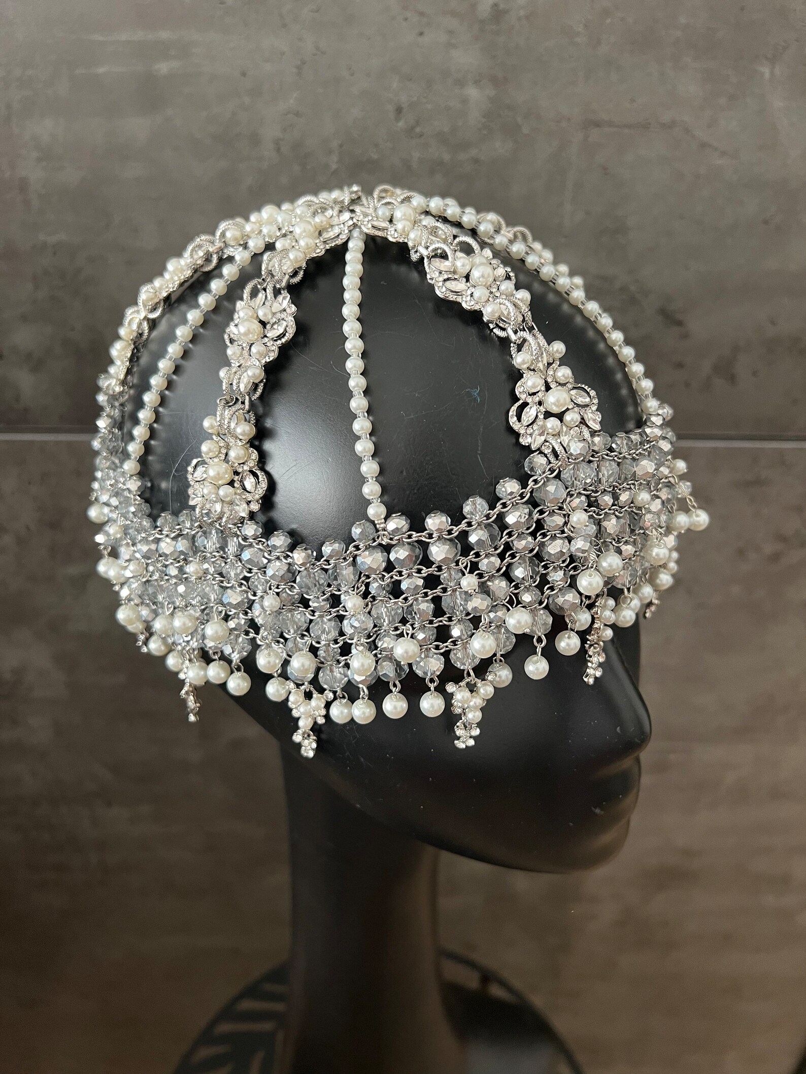 Wedding Headpiece ~ Silver Headpiece ~ Silver Headpiece ~ Pearl ...