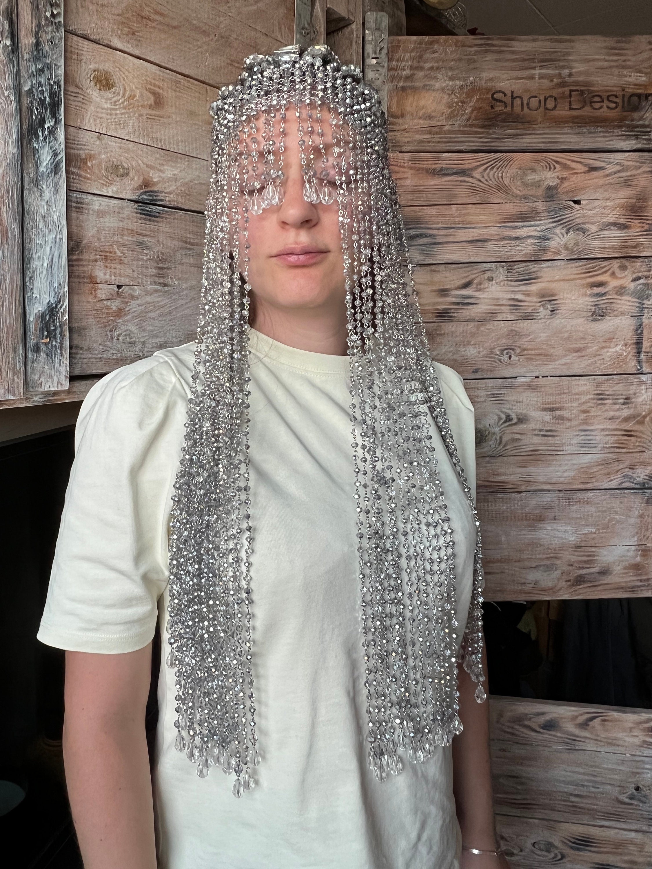 Rhinestone Head Chain~show Headpiece ~wedding Forehead~silver Headpiece ...