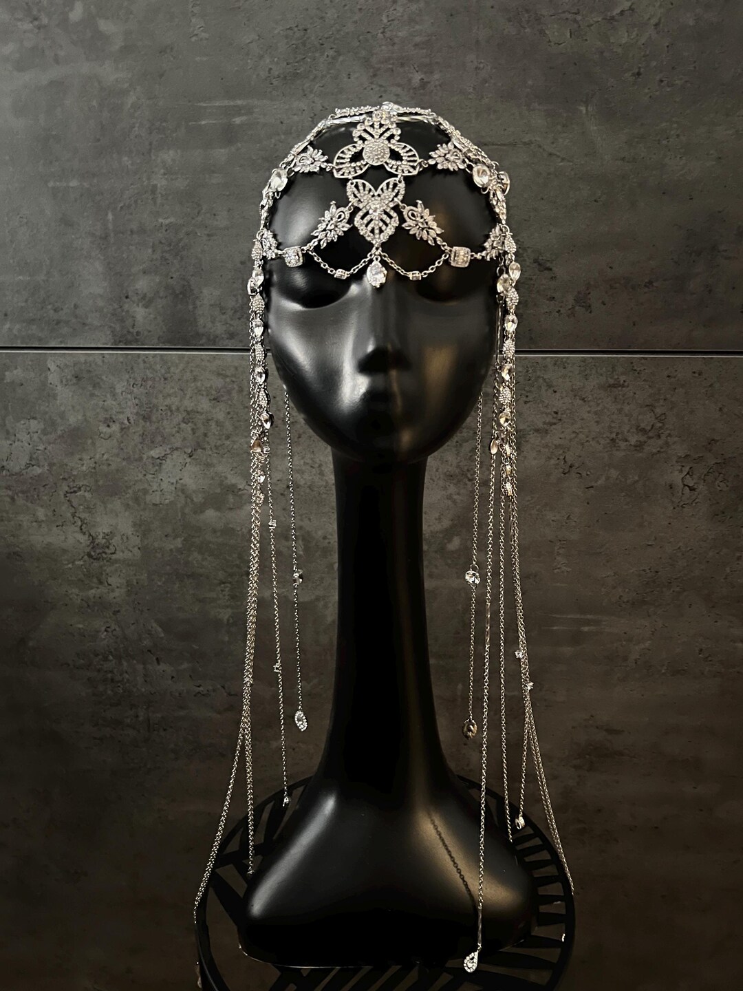 Crystal Headpiece ~rhinestone Head Chain~show Headpiece ~silver ...