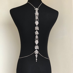 Silver Back Necklace~body Necklace ~silver Chain Necklace~bridal ...