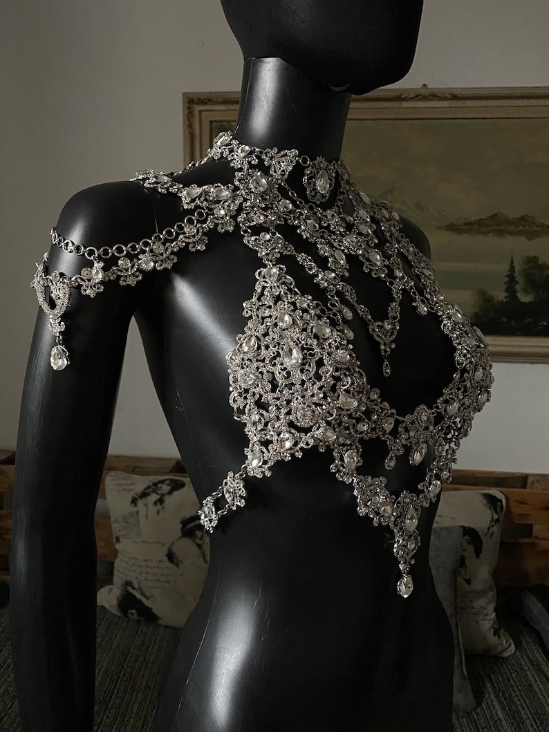 Crystal Body Chain~shoulder Necklace~bridal Body Chain~body Necklace ...