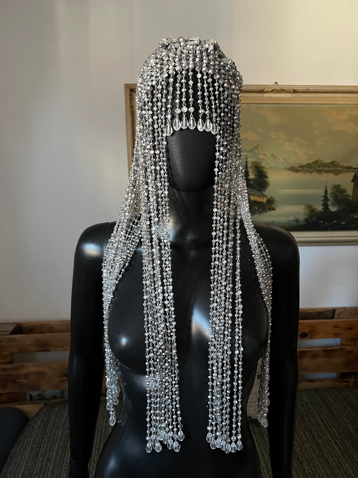 Rhinestone Head Chain~show Headpiece ~wedding Forehead~silver Headpiece ...