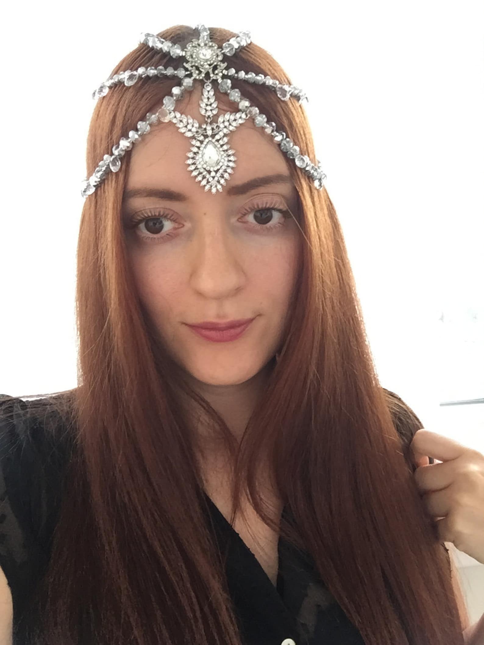 Bridal Head Chain~silver Forehead~tikka Headpiece~bohemian Headpiece ...