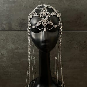 Crystal Headpiece ~rhinestone Head Chain~show Headpiece ~silver ...