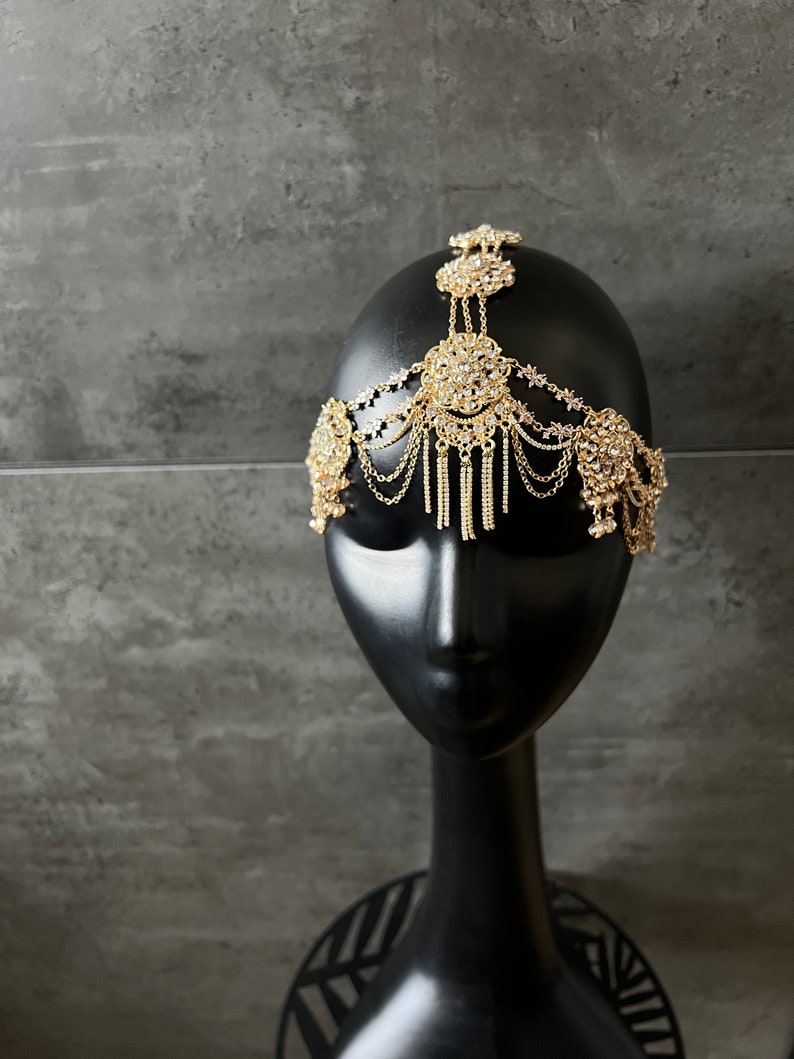 Gold Forehead~gold Crystal Headpiece~gold Wedding Headpiece~gold ...