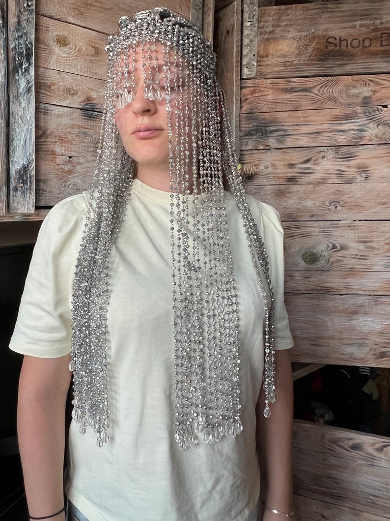 Rhinestone Head Chain~show Headpiece ~wedding Forehead~silver Headpiece ...