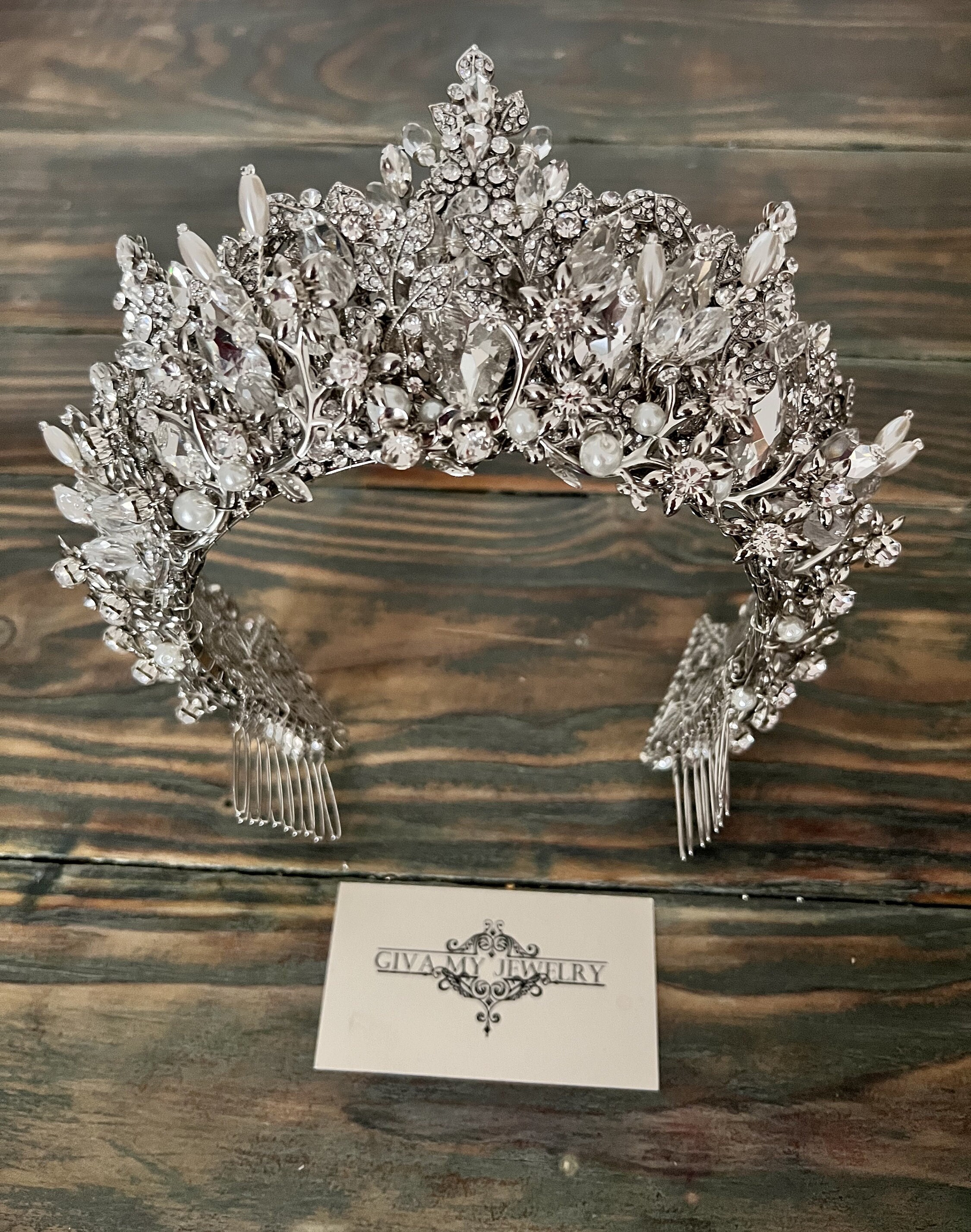 Wedding Crystal Crown~silver Crystal Crown~crystal Bridal Crown~pearl ...