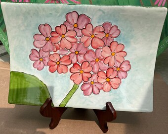 Etsy, Hydrangea Pottery, Serving Ware, Handpainted Ceramic Serving Oval ...