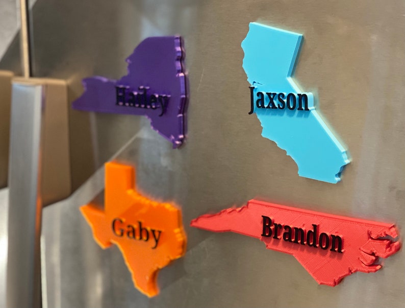 Personalized States Name Fridge Magnet All 50 States 3D - Etsy