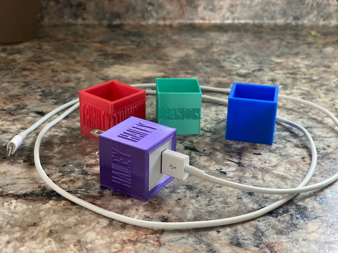 Personalized iPhone Charger Box Plug Phone Charm Small Gifts 3D Printed ...