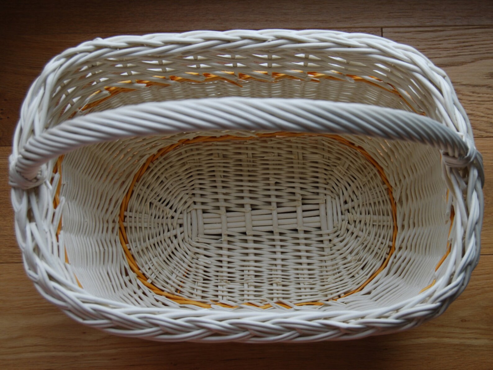 Wicker Bag, Tote Bag, Wicker Basket, White Wicker Basket With Orange ...