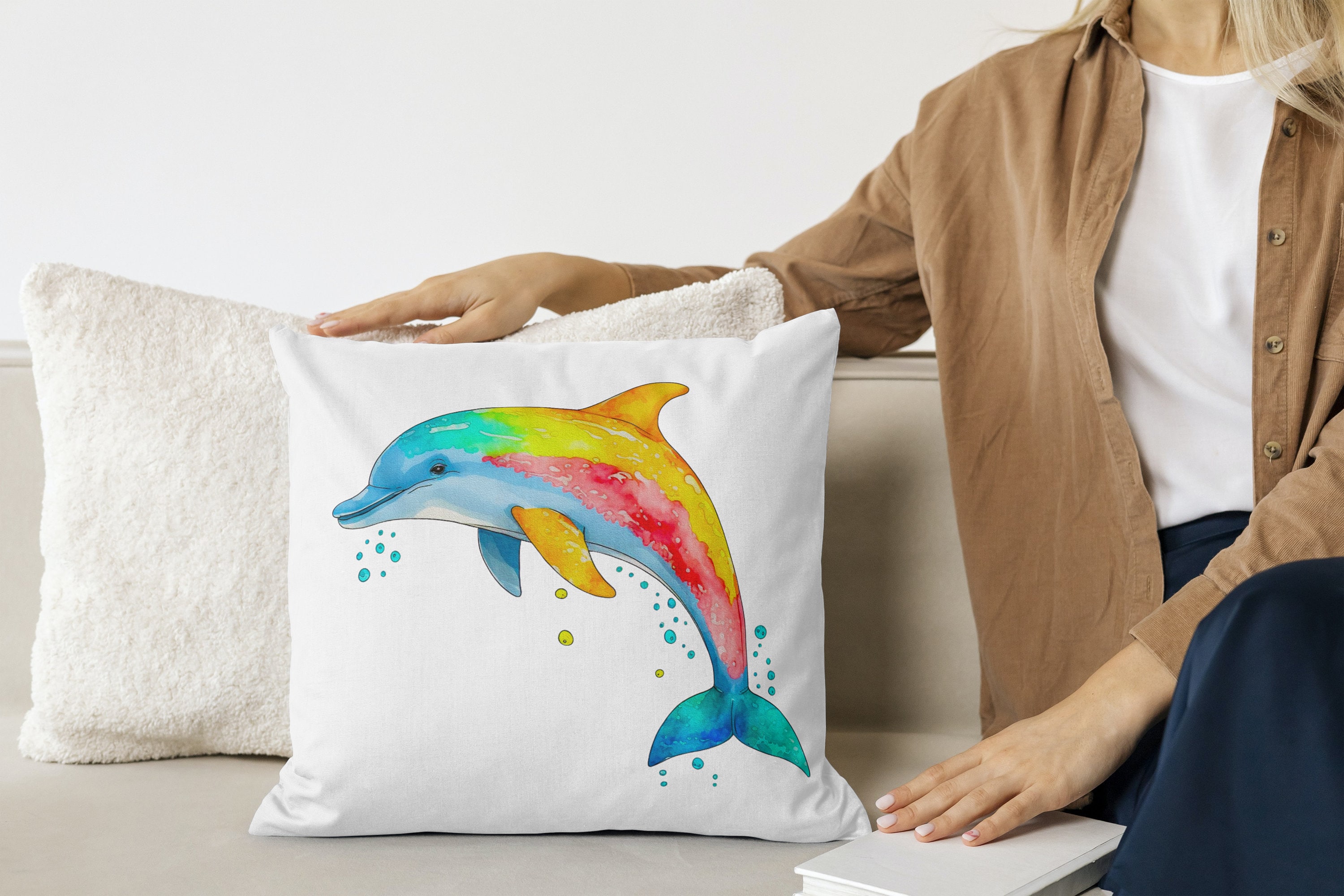 Colorful Dolphin PNG Dolphin Sublimation Design Trendy Dolphin PNG ...