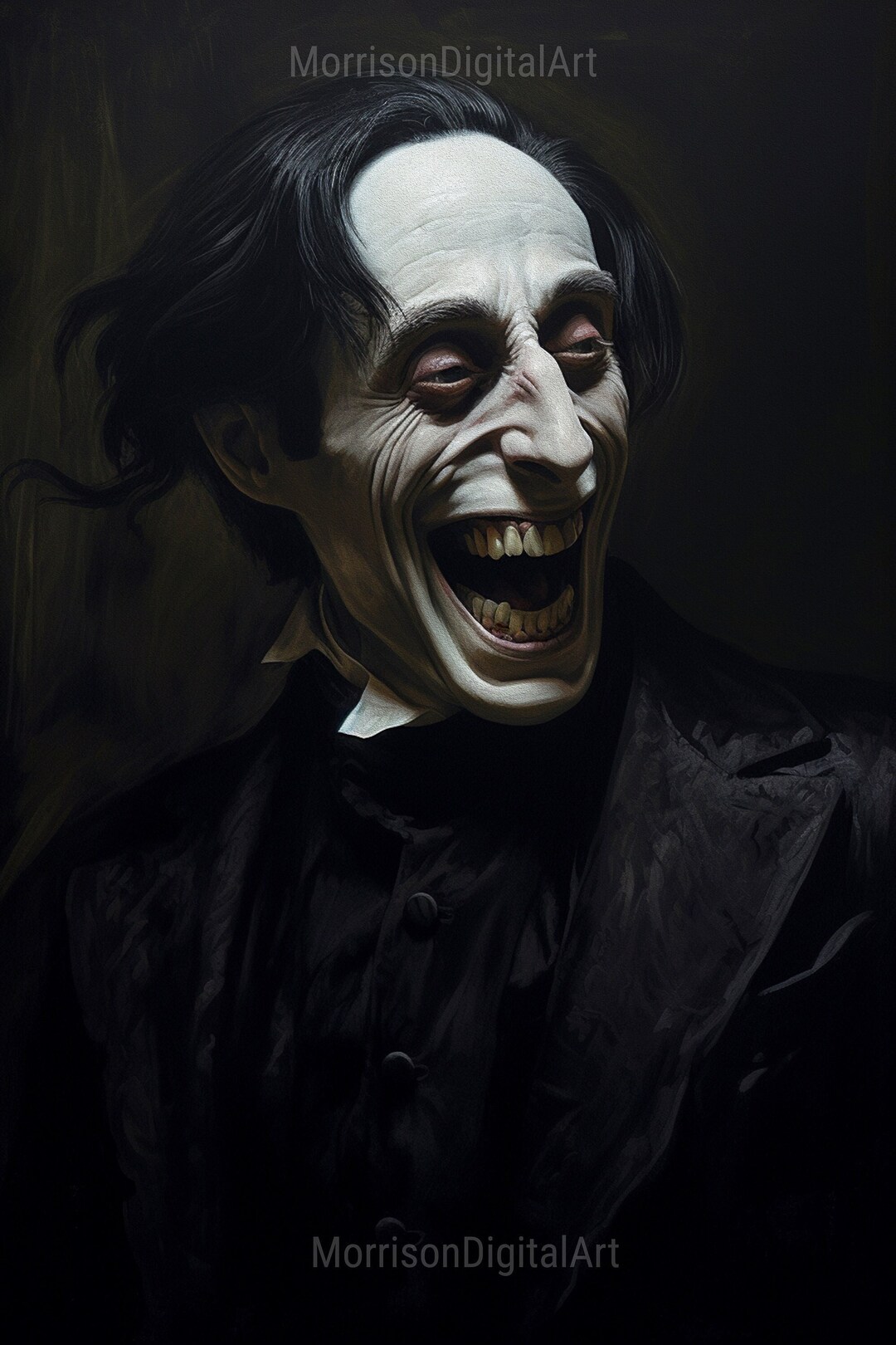 Gothic Portrait of Insanity, Portrait Wall Art, Portrait Art, Portrait ...