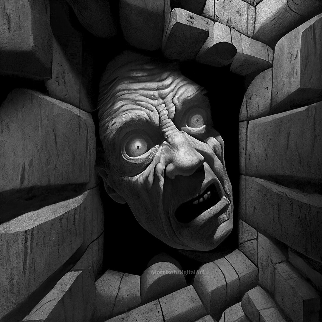 Creepy Horror Portrait Wall Art, Portrait Art, Portrait Wall Art ...