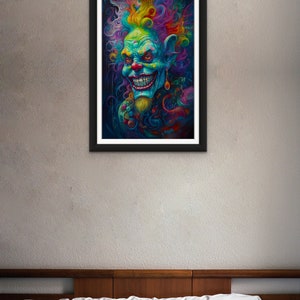 Surreal Psychedelic Clown, Psychedelic Art, Wall Art, Surrealism Wall ...