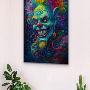 Surreal Psychedelic Clown, Psychedelic Art, Wall Art, Surrealism Wall ...