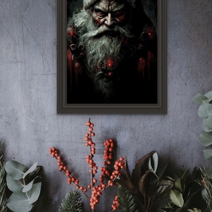 Evil Santa Portrait Wall Art, Portrait Art, Portrait Wall Art, Digital ...