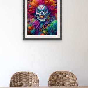 Surreal Psychedelic Clown, Psychedelic Art, Wall Art, Surrealism Wall ...