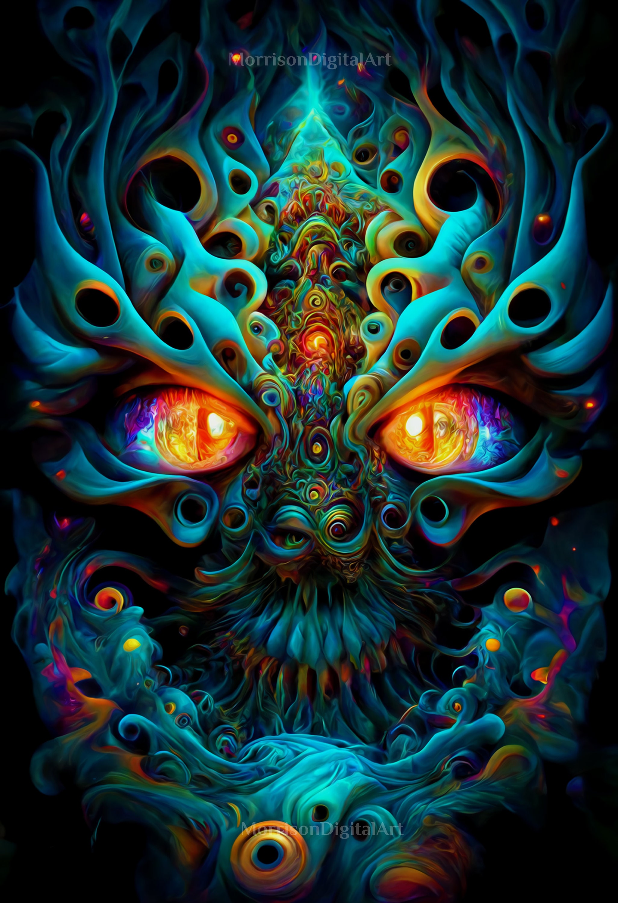 Surreal Psychedelic Entity Art Psychedelic Art Wall Art Surrealism