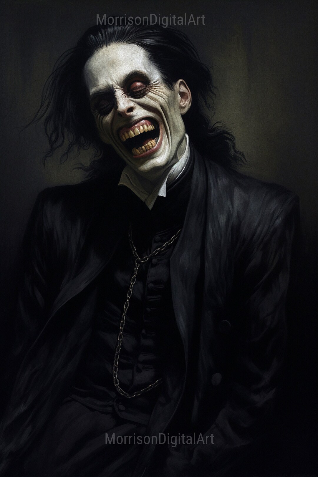 Gothic Portrait of Insanity, Portrait Wall Art, Portrait Art, Portrait ...