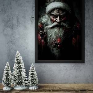 Evil Santa Portrait Wall Art, Portrait Art, Portrait Wall Art, Digital ...