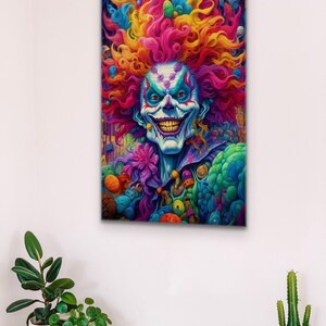 Surreal Psychedelic Clown, Psychedelic Art, Wall Art, Surrealism Wall ...