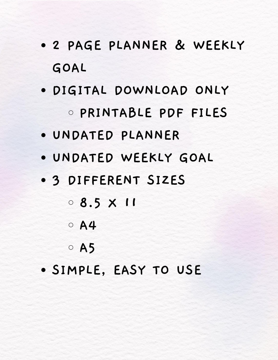 Personal Fillable Printable Daily Planner Checklist Weekly - Etsy