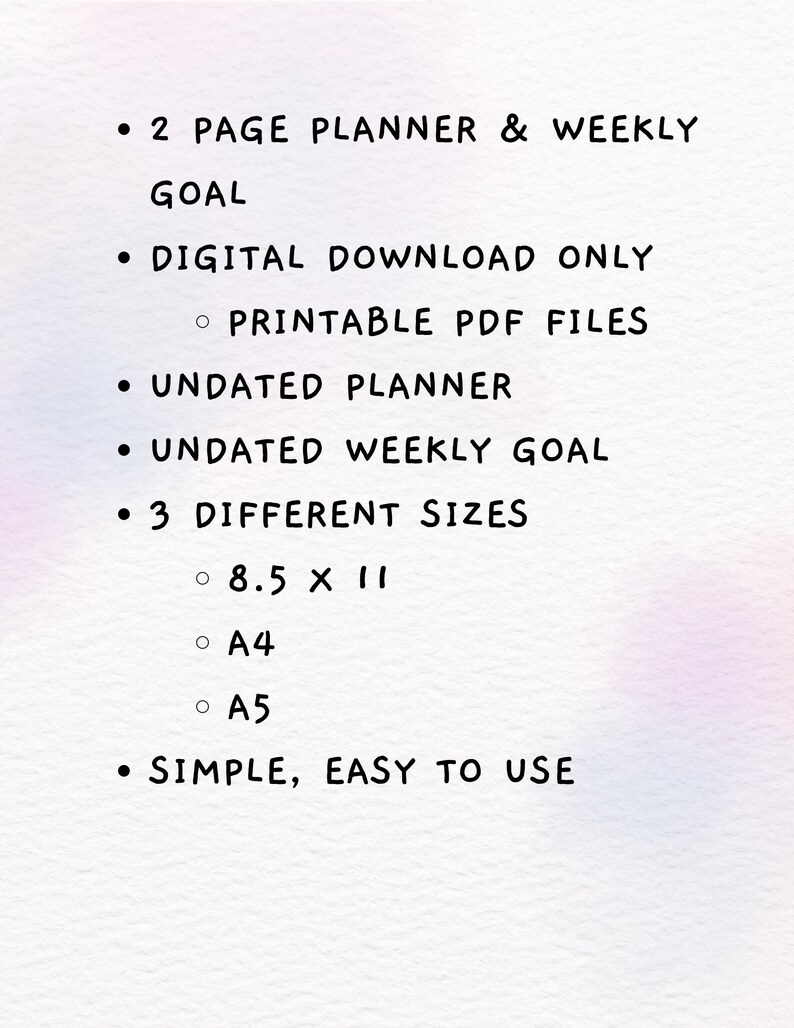 Personal Fillable Printable Daily Planner Checklist Weekly - Etsy