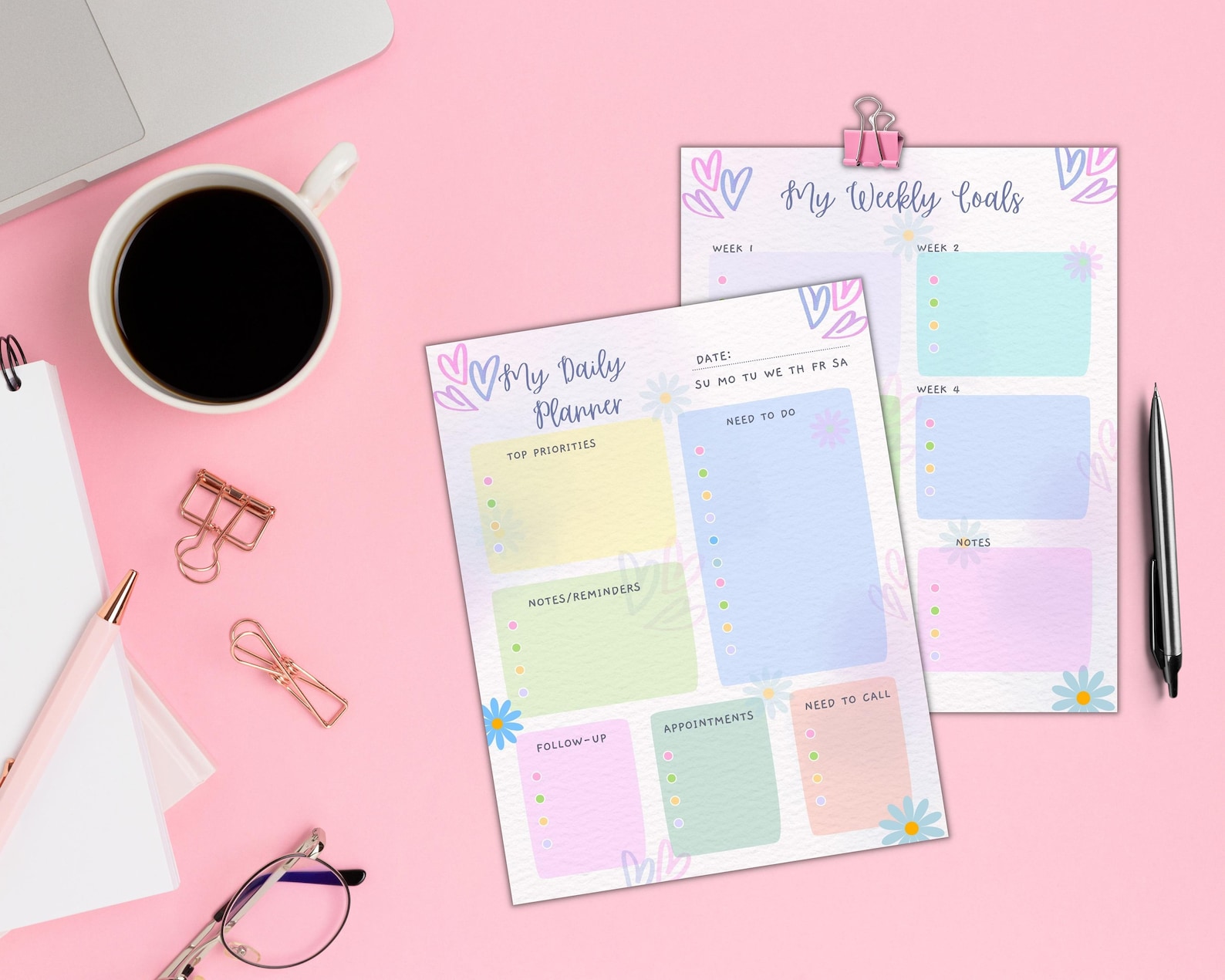 Personal Fillable Printable Daily Planner Checklist Weekly - Etsy