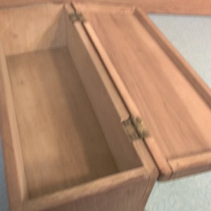 Vintage All Wood Box With Hinged Lid and Unusual Wood Feet - Etsy