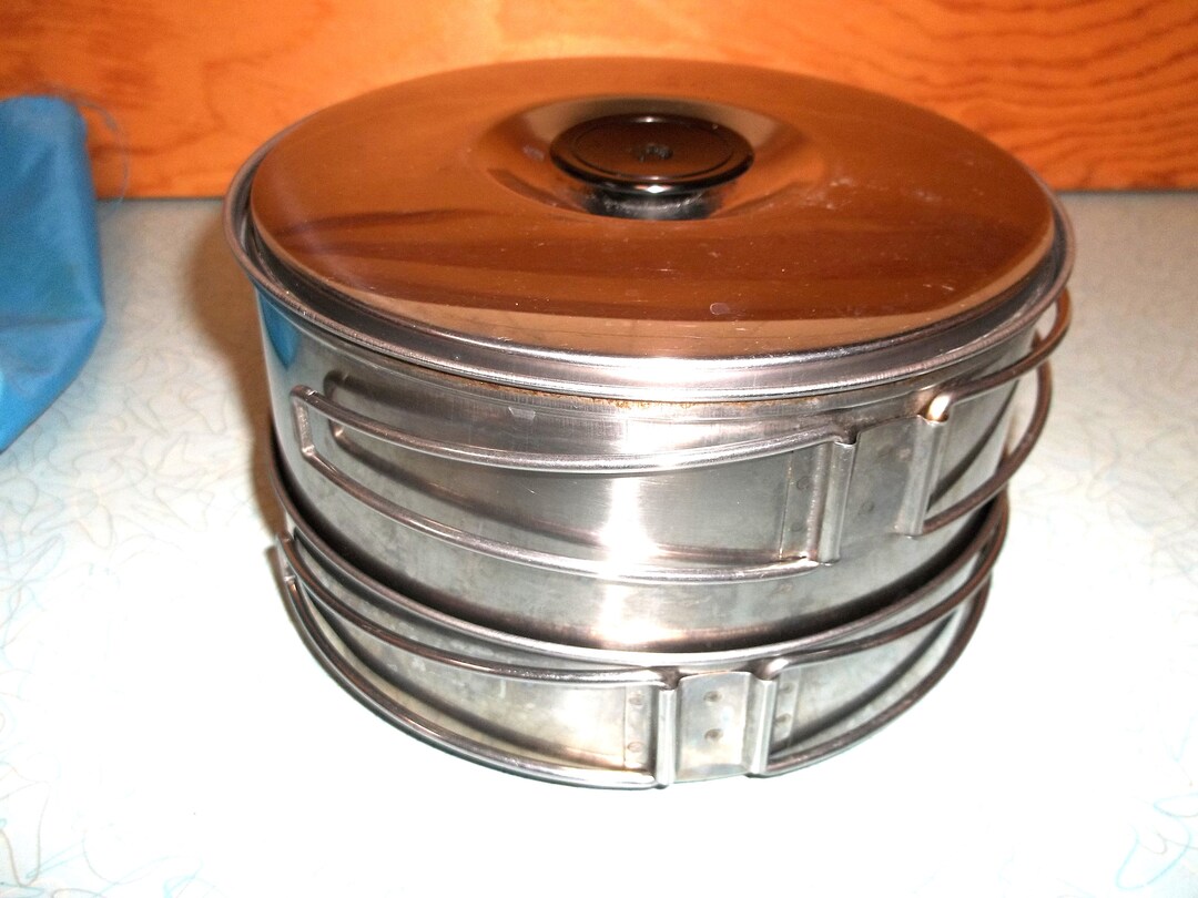 Vintage Stainless Steel Nesting Camping Set - Etsy