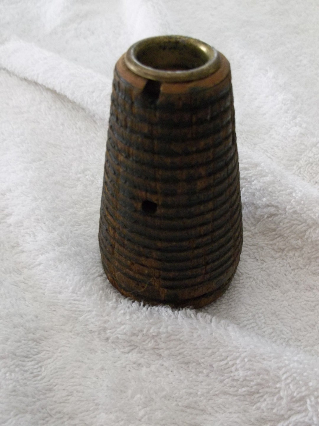 Vintage Wood Cone Shaped Sewing Thread Spindle Candle Holder - Etsy