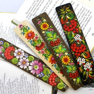 Wooden Bookmark Ukrainian Hand Painted With Petrykivka Painting Special ...
