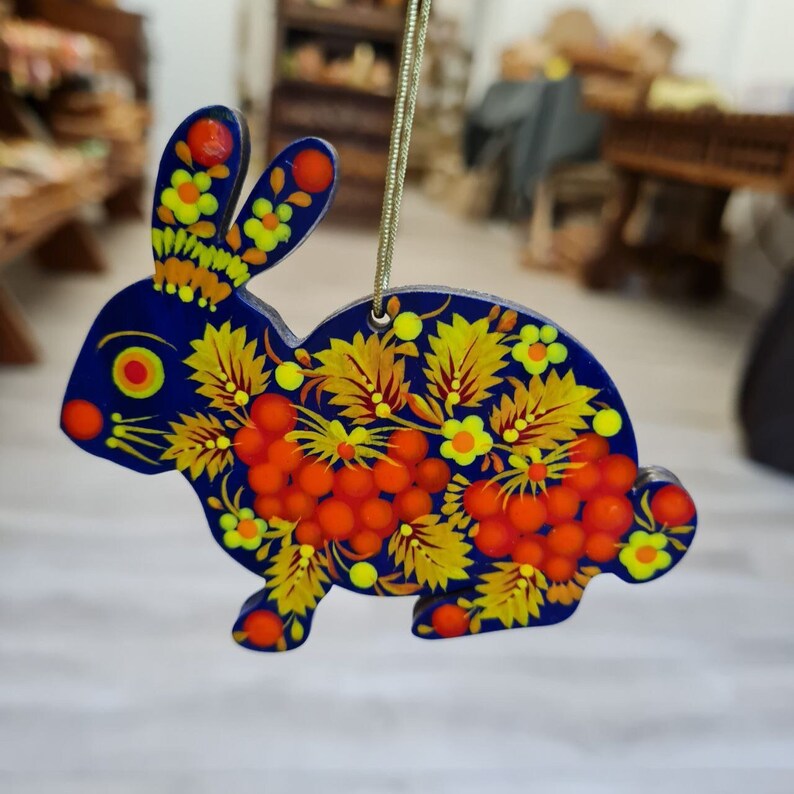 Wooden Easter Bunny original Hand Painted Easter Rabbit | Etsy