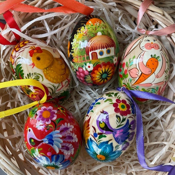Wooden Russian Painted Eggs - Etsy