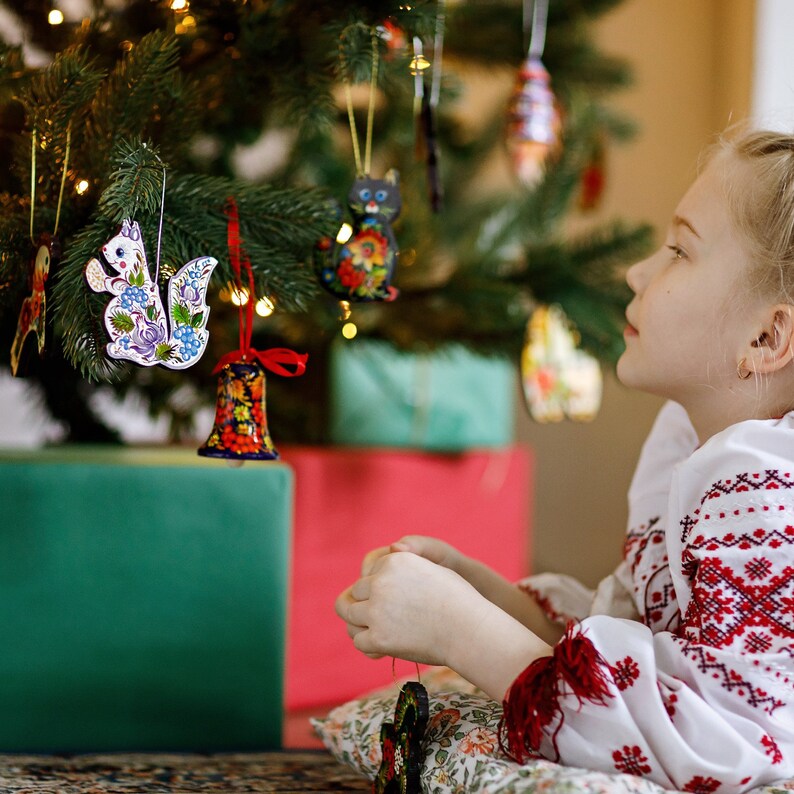 Christmas Ornament Cat Wooden Tree Decorations Handmade and - Etsy