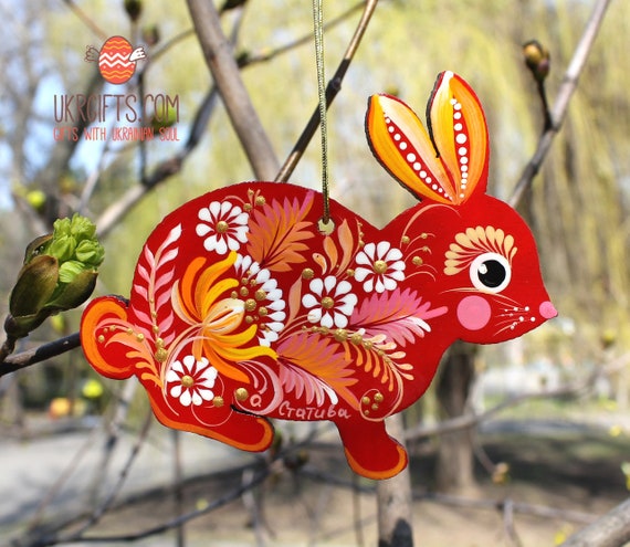 Easter Rabbit Decorations Creative Wooden Easter Bunny - Etsy