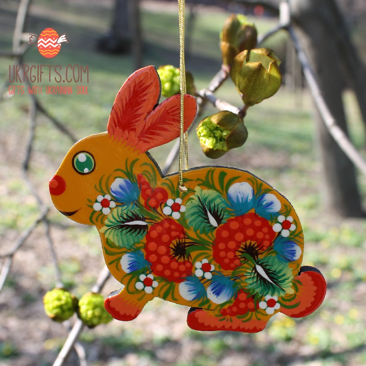 Rabbit Easter Decorations - Ukrainian Hand Painted Bunny Easter ...