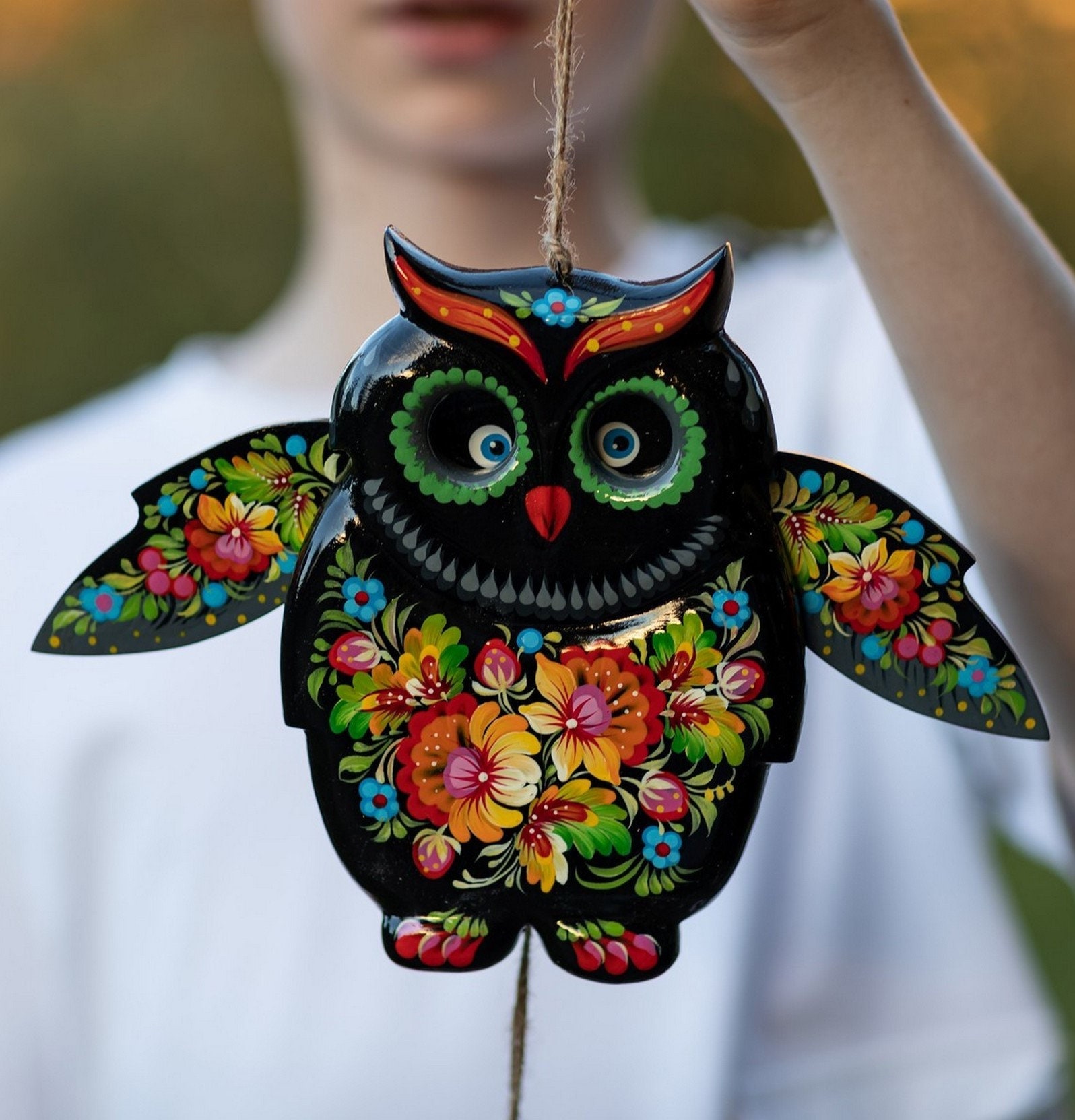 Owl Jumping Jack Toy Wooden Handmade Wall Owls Decoration for - Etsy