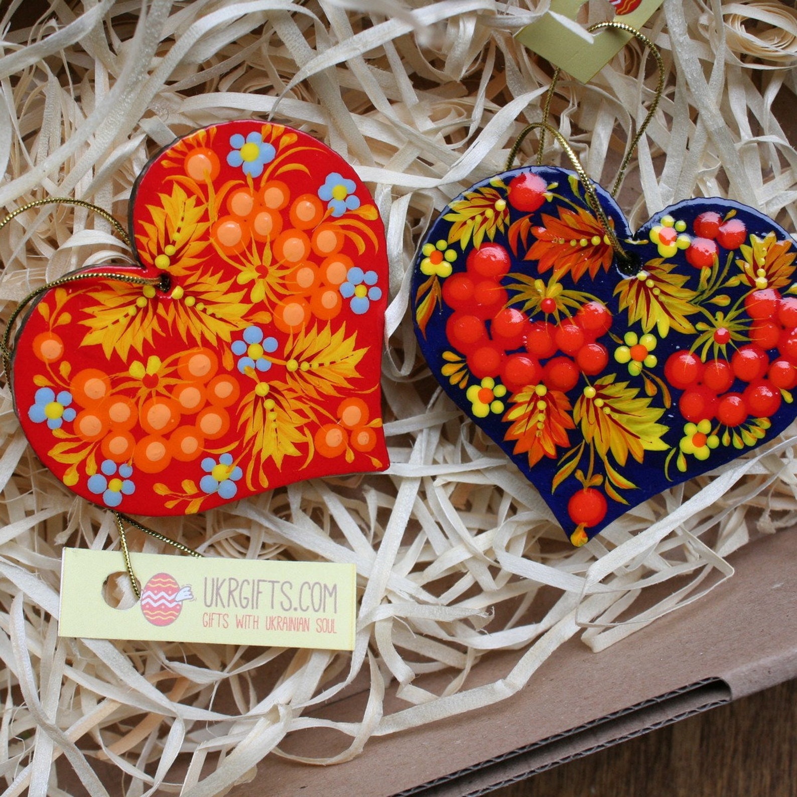 Heart Shaped Gifts-heart Shaped Ornaments-small Hand Painted - Etsy