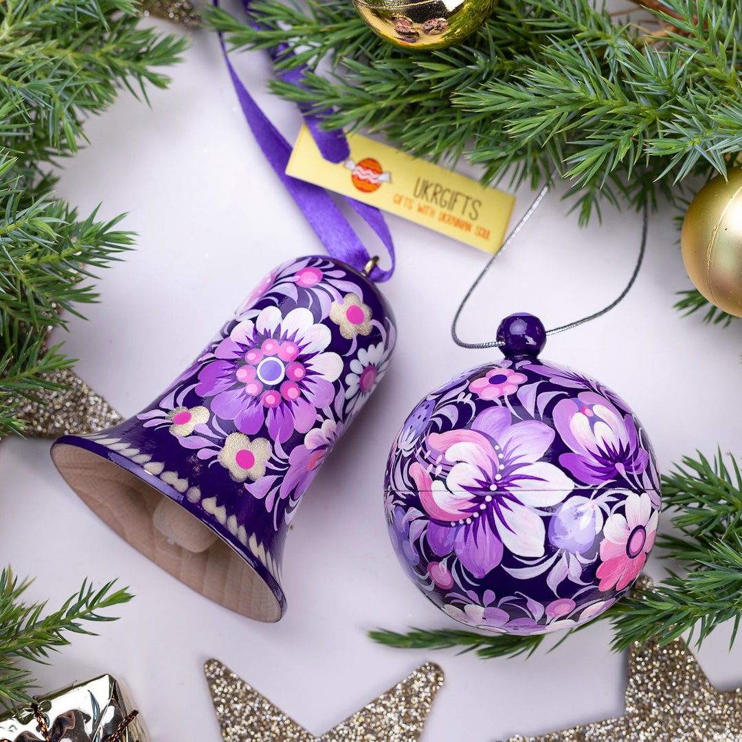 Unique Handmade Christmas Ornaments Set of Wood, Hand Painted Christmas ...