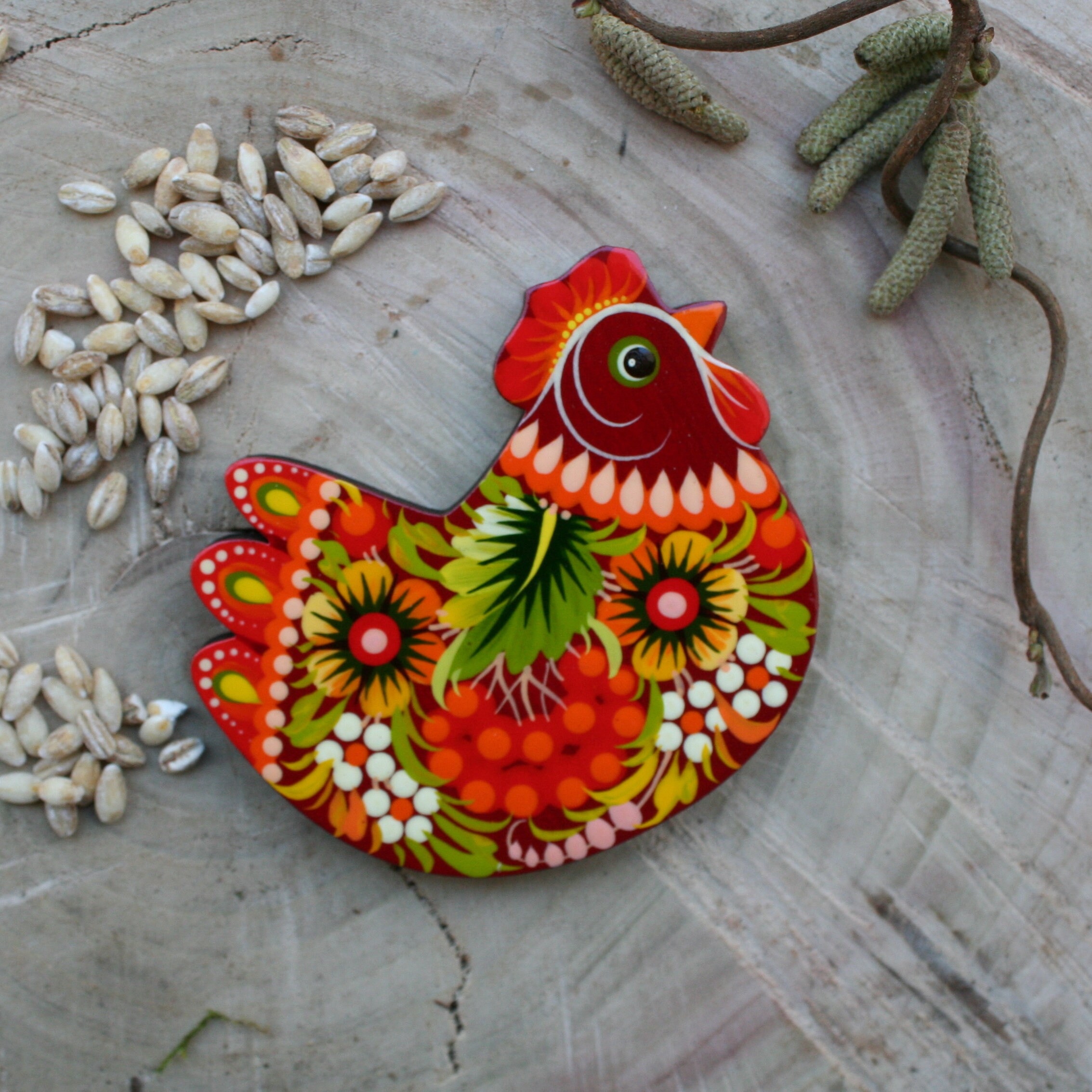 Pretty Chickens Fridge Magnet animal Wooden Magnets Figures - Etsy