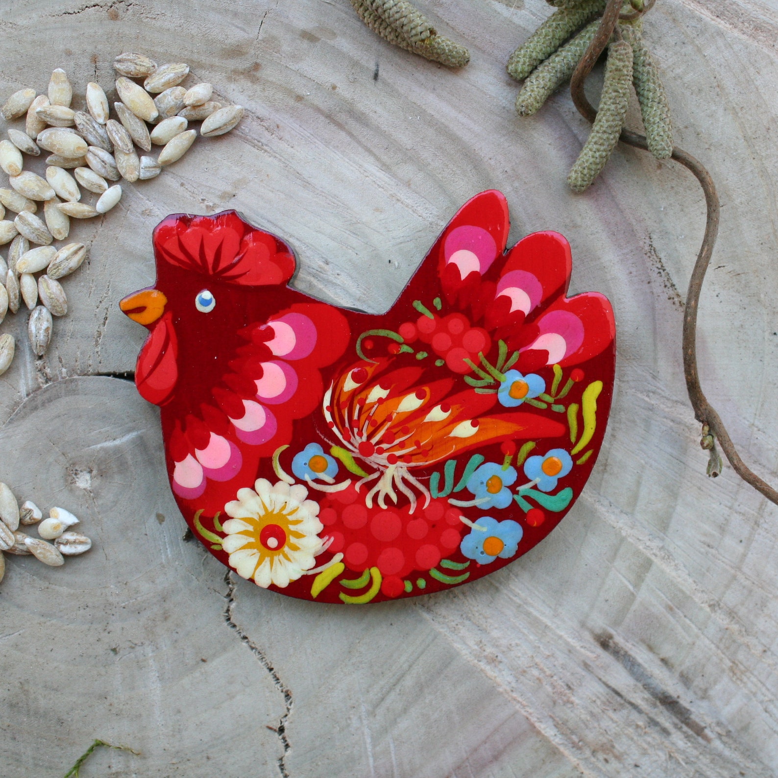 Chicken Fridge Magnet Animal Wooden Magnets Figures Pretty - Etsy