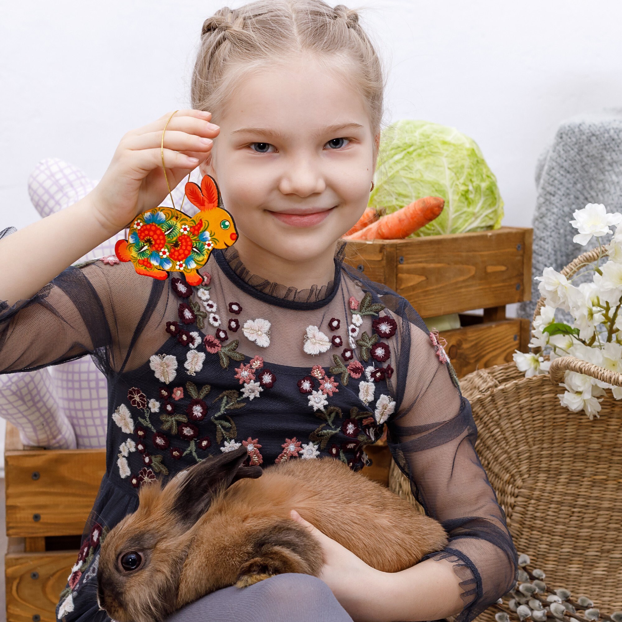 Rabbit Easter Decorations - Ukrainian Hand Painted Bunny Easter ...