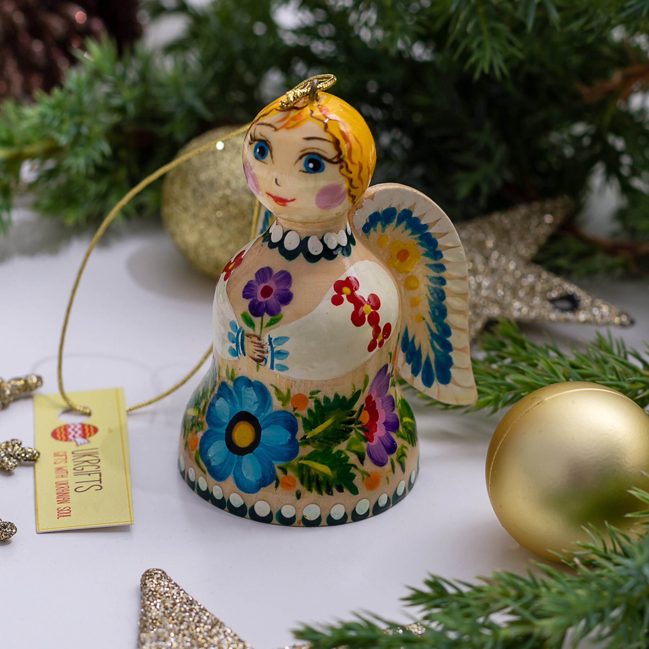 Traditional Made Christmas Angel Bell Ornaments Decorative | Etsy