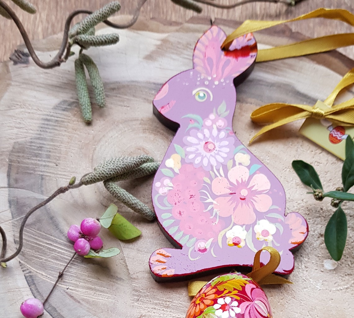 Handmade Wooden Easter Bunny original Wooden Easter Rabbit | Etsy