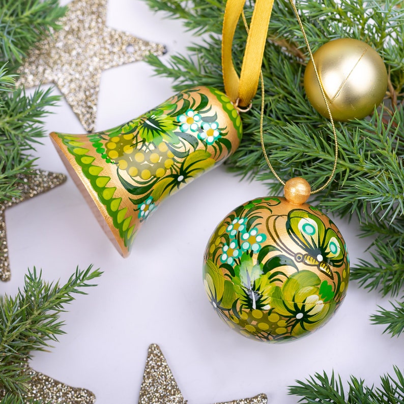 Exclusive Handmade Christmas Ornaments Set Wood, Hand Painted Christmas ...