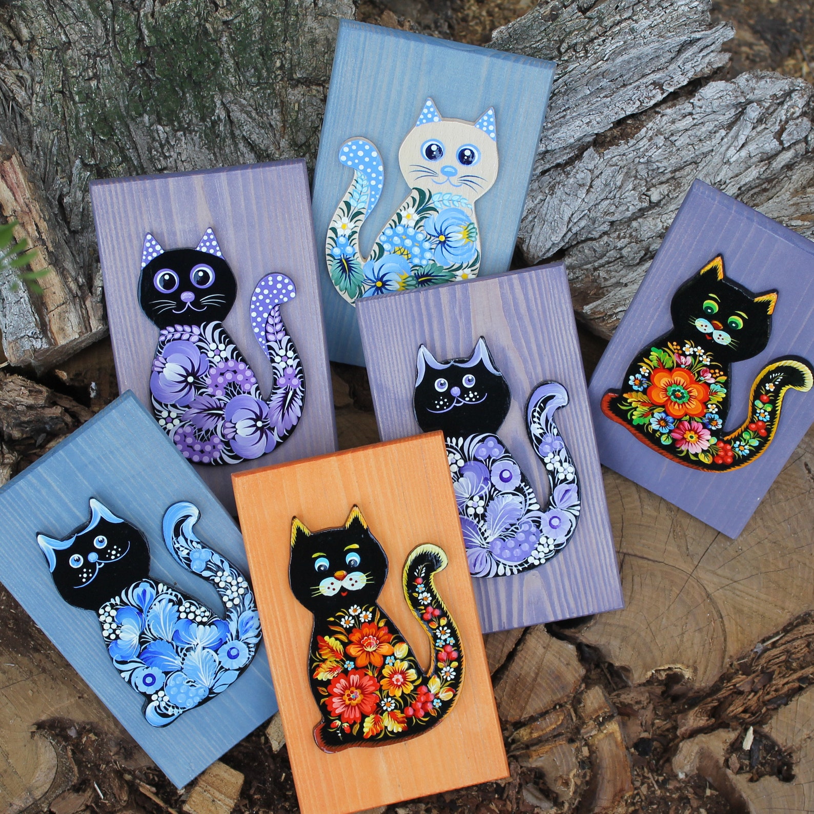 Cat Wooden Wall Decor, Handmade Wooden Decoration, Decorative Cat ...