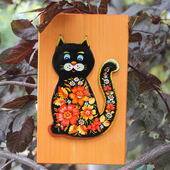 Cat wooden wall decor handmade wooden decoration decorative | Etsy